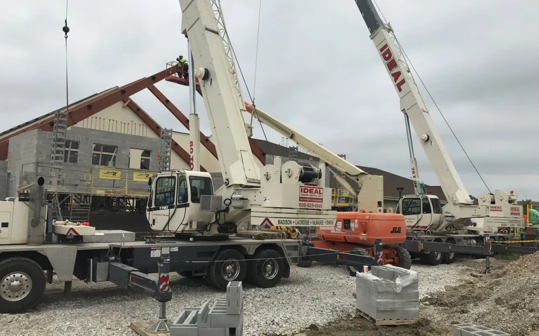 Ideal Crane Rental, Inc. - 75T Terex Cranes Set Laminate Trusses at St ...